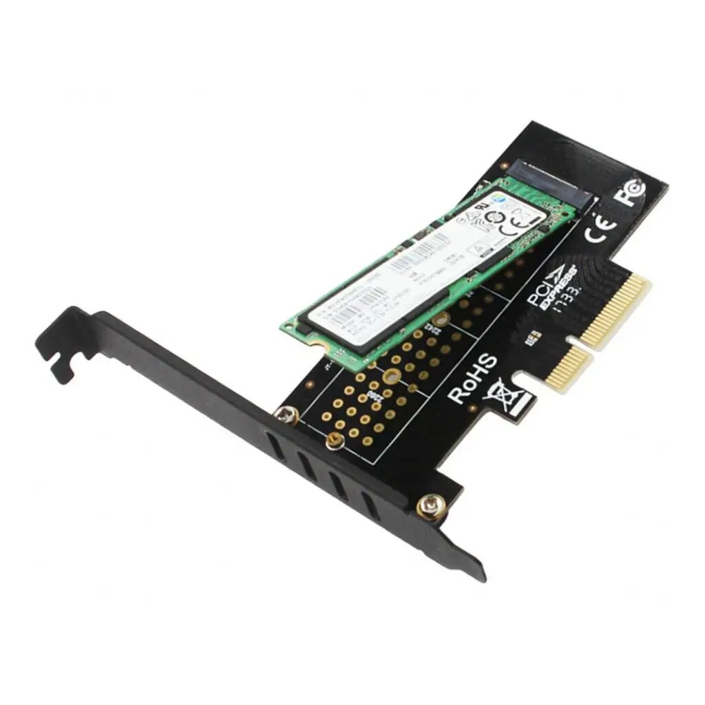 Адаптер M.2 NVMe SSD на PCIe с двойным складным стабилизирующим креплением и высокоэластичным разъемом для модернизации компьютера
