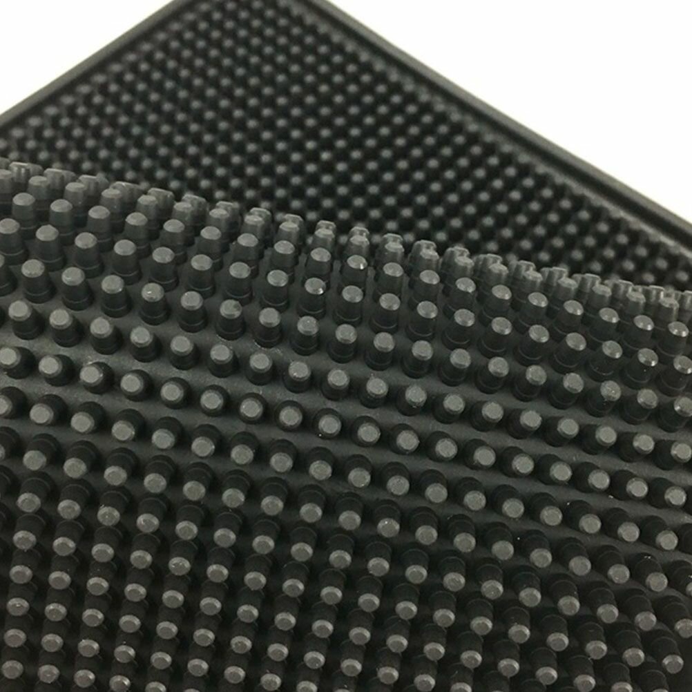 Силиконовый дренажный коврик черного цвета с глубокими канавками для кухонной мойки