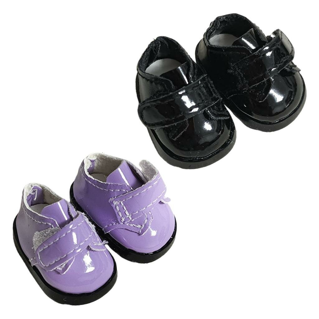 Кукольная обувь, 2 пары, Черный и пурпурный