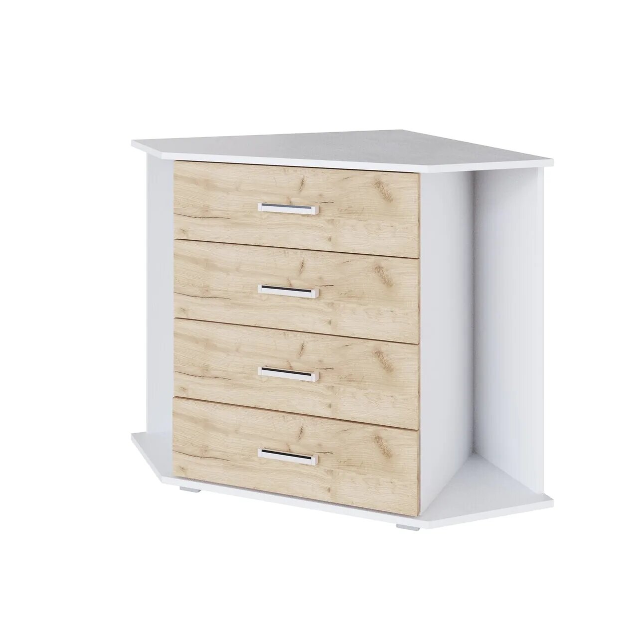 Комод «Катрин 7» роликовые направляющие, ЛДСП (Дуб крафт золотой/Белый) 77х77х79