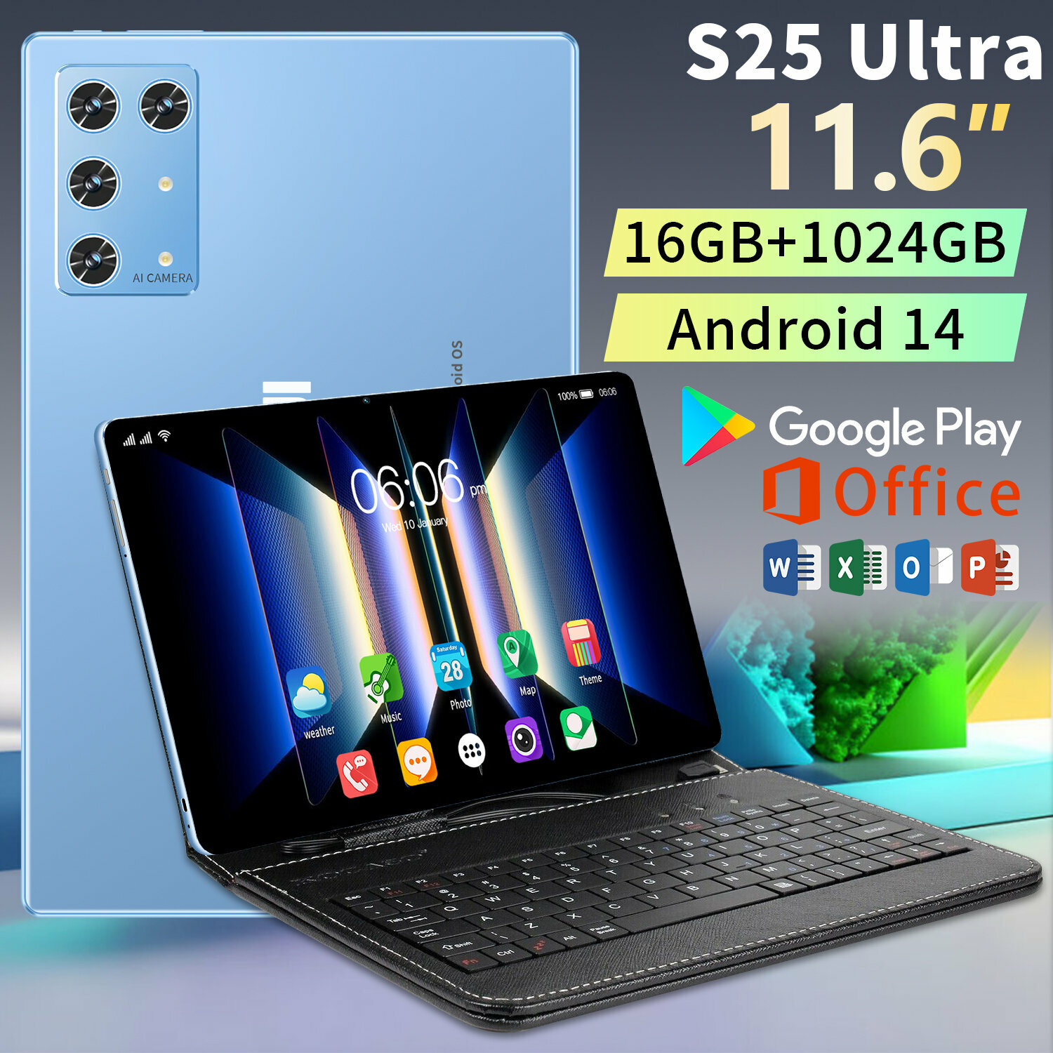 Игровой планшет S25Ultra, 11,6" , Helio G99 , 16 GB + 1TB, 8800 mAh, Android 145G