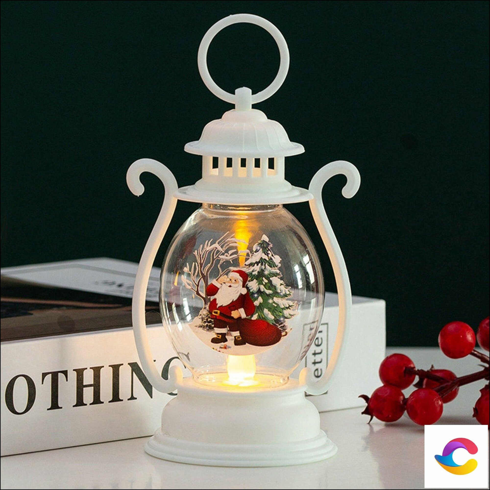 Украшение на окно "Рождественская деревня". Новогодний домик с подсветкой, украшение на камин, подоконник