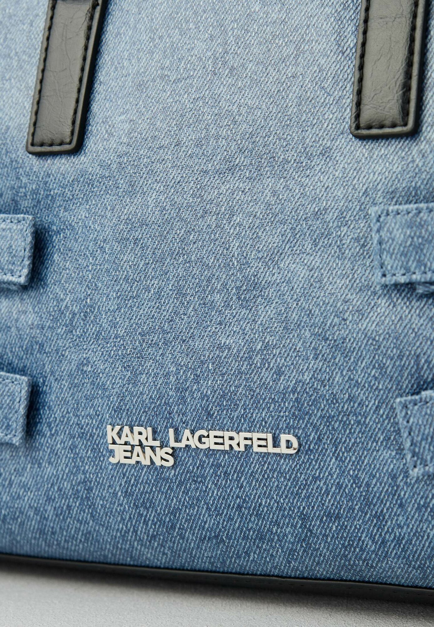 Сумка кросс-боди KARL LAGERFELD JEANS BUCKLE, фактура гладкая, лаковая, голубой — фото 1