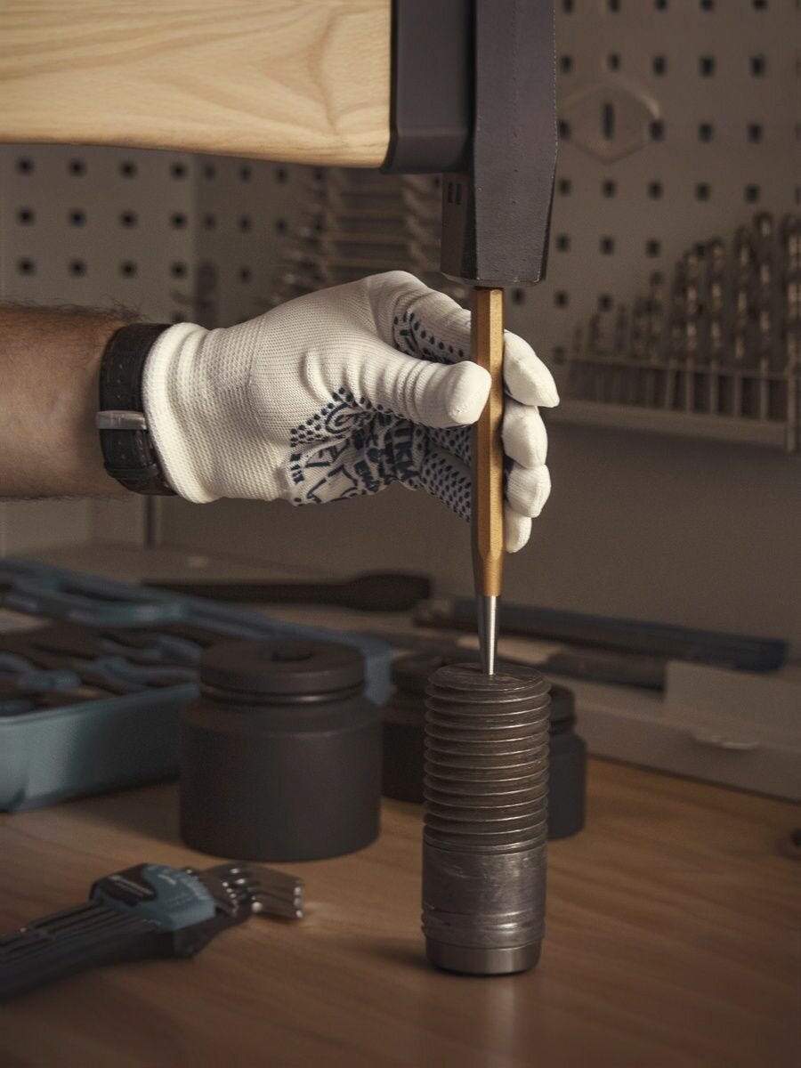 Кернер NORGAU Industrial из закаленной Cr-Mo стали с индукционной обработкой наконечника,56-60 HRC, 5x150 мм