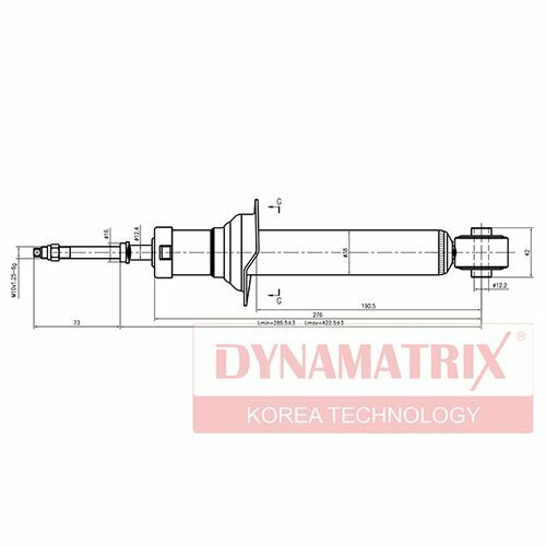 Амортизатор подвески газонаполненный Dynamatrix-Korea DSA341226 для Nissan Almera I
