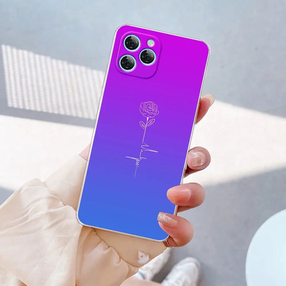 Чехол для iPhone с розой, фиолетовый, TM2284