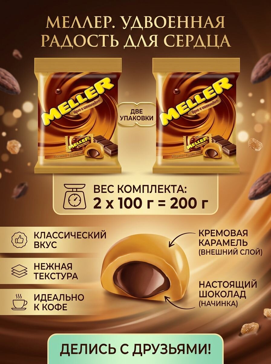 Ирис с шоколадом 2 шт. по 100 гр.