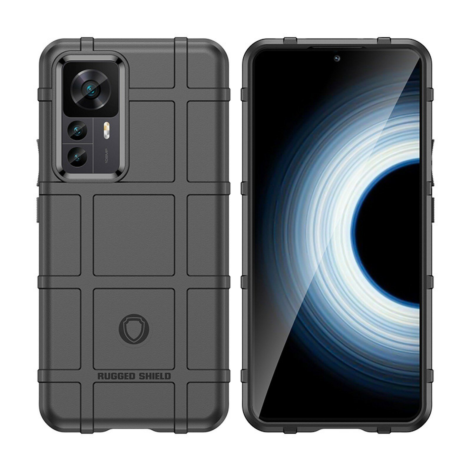 Противоударный чехол-бампер MyPads Heavy для Xiaomi 12T Pro, силикон, черный