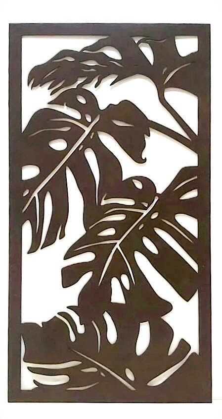 Модульное панно на стену из дерева "листья 3 из 3" для интерьера