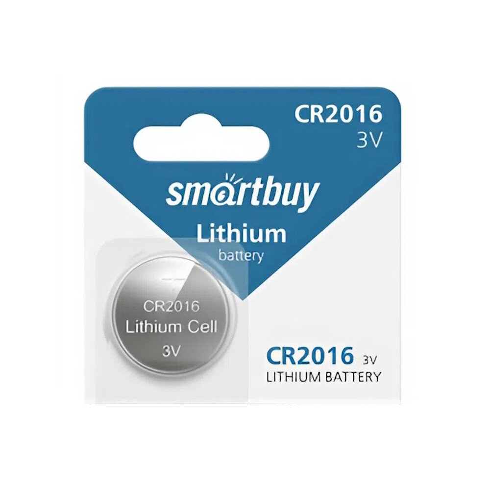 Батарейка дисковая CR2016 литиевая 3V Smartbuy LITHIUM - 1шт