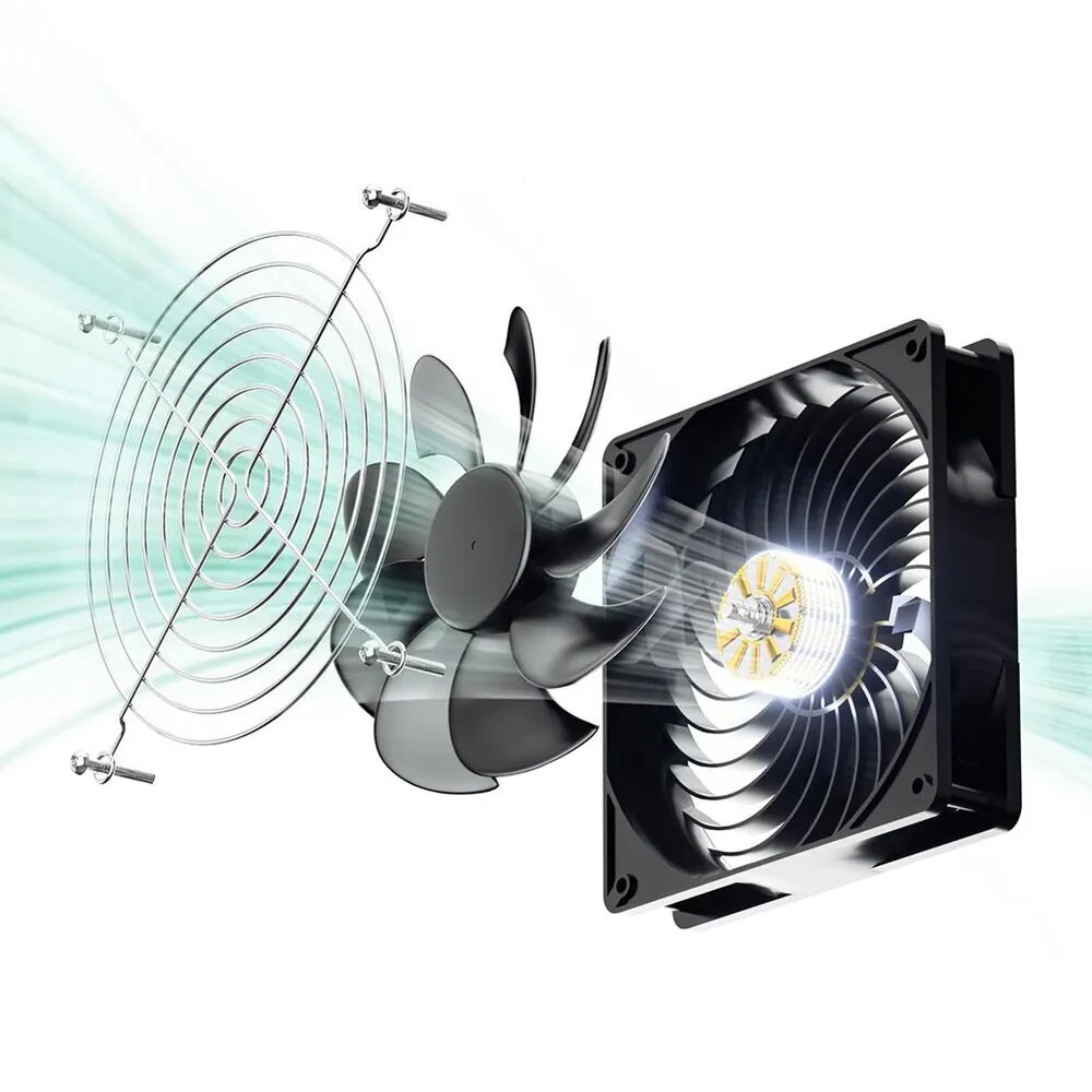 Вентиляционная система с солнечной панелью 15 Вт для вытяжной вентиляции, черная, IPX7