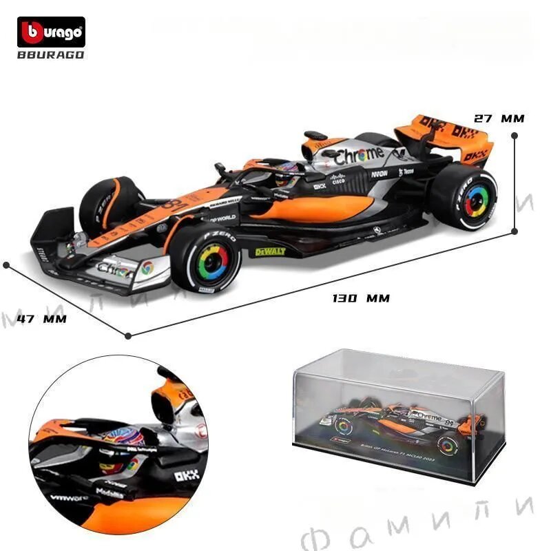 Игрушечная машинка 1:43 McLaren MCL60 Оскар Пиастри №81 Гоночная модель с инерционным механизмом — фото 1