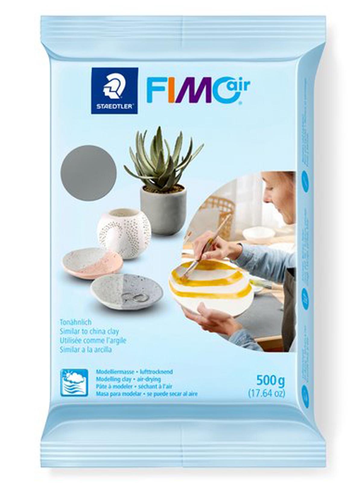 Полимерная глина самозастывающая Fimo Air Basic 8100-80 серый (grey) 500 г, цена за 1 шт.
