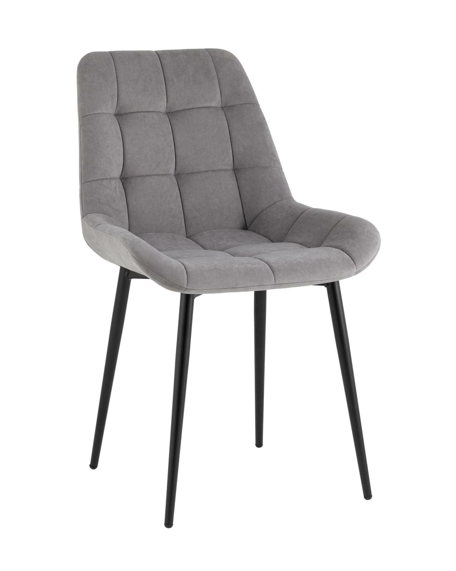 Стул Флекс Original STOOL GROUP серый, велюр и металл, мягкое сиденье, без подлокотников