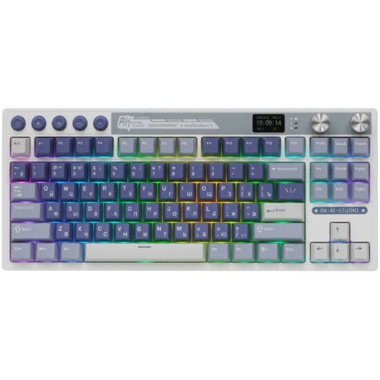 Клавиатура Royal Kludge RK M87, Cream Switches, беспроводная, Ocean Blue (6977576550441)