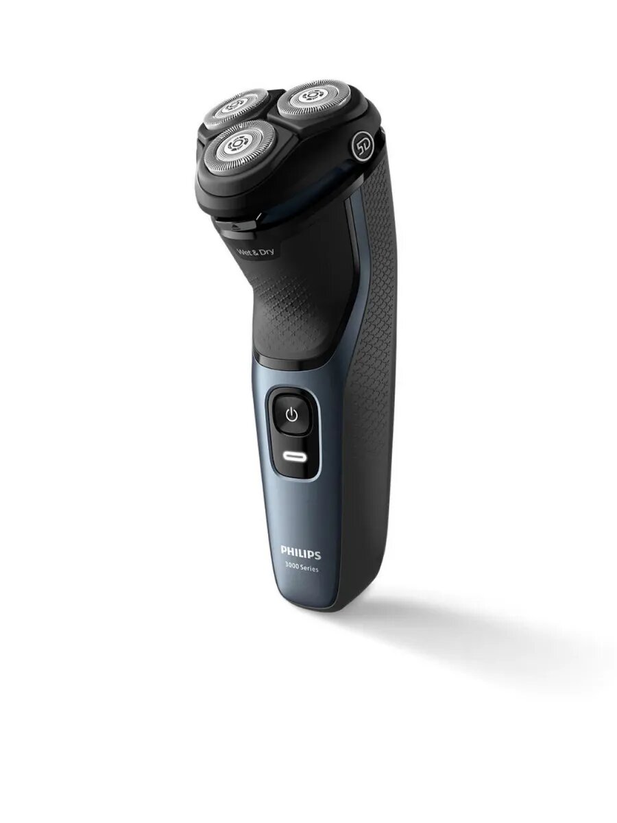 Электробритва Philips Series 3000 S3144/00, роторная, 5 плавающих головок, IPX7, Li-Ion, черная/серая — фото 1