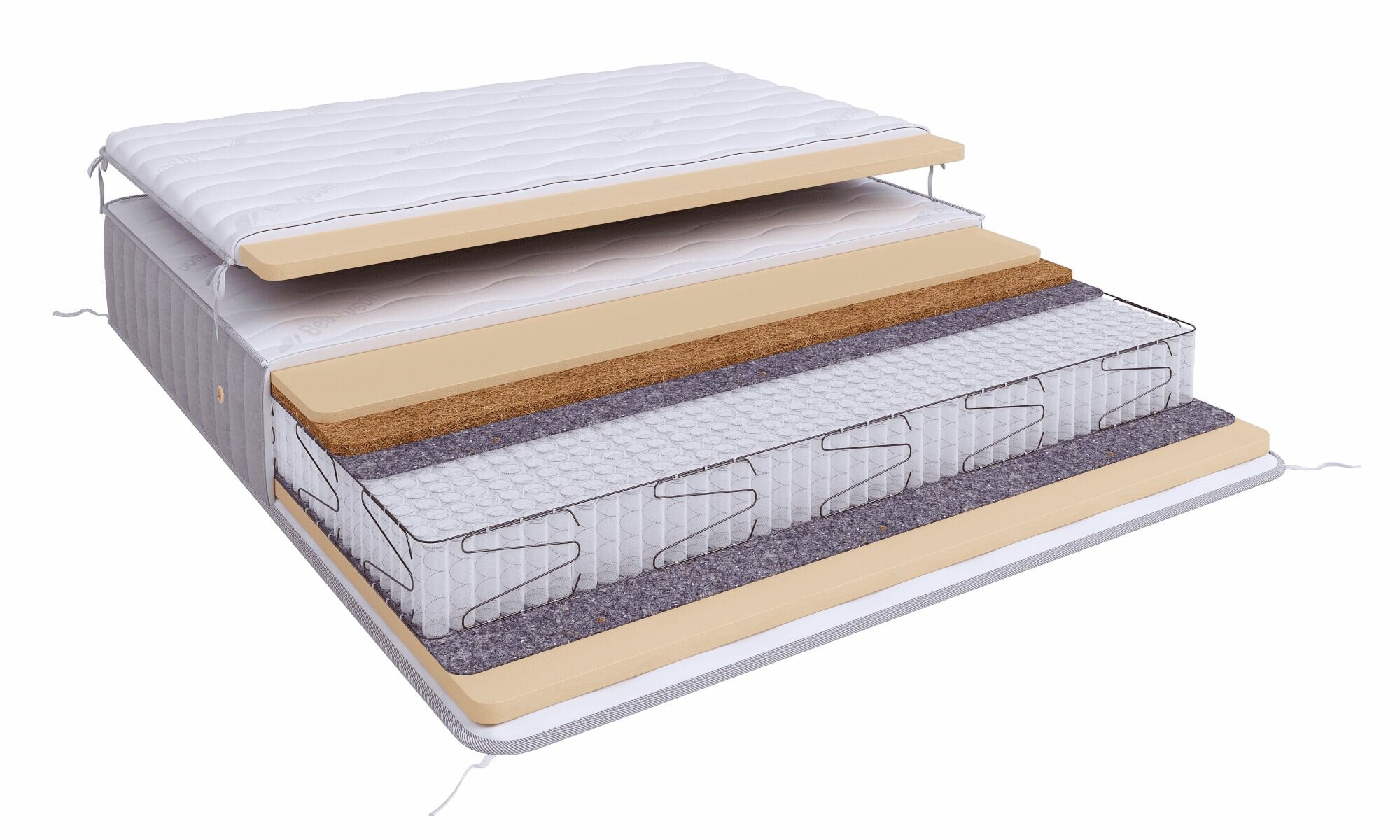 Матрас Beautyson Privat Transformer Ecolatex S1200 180х190 высота 29 см анатомический средней жесткости кокосовый