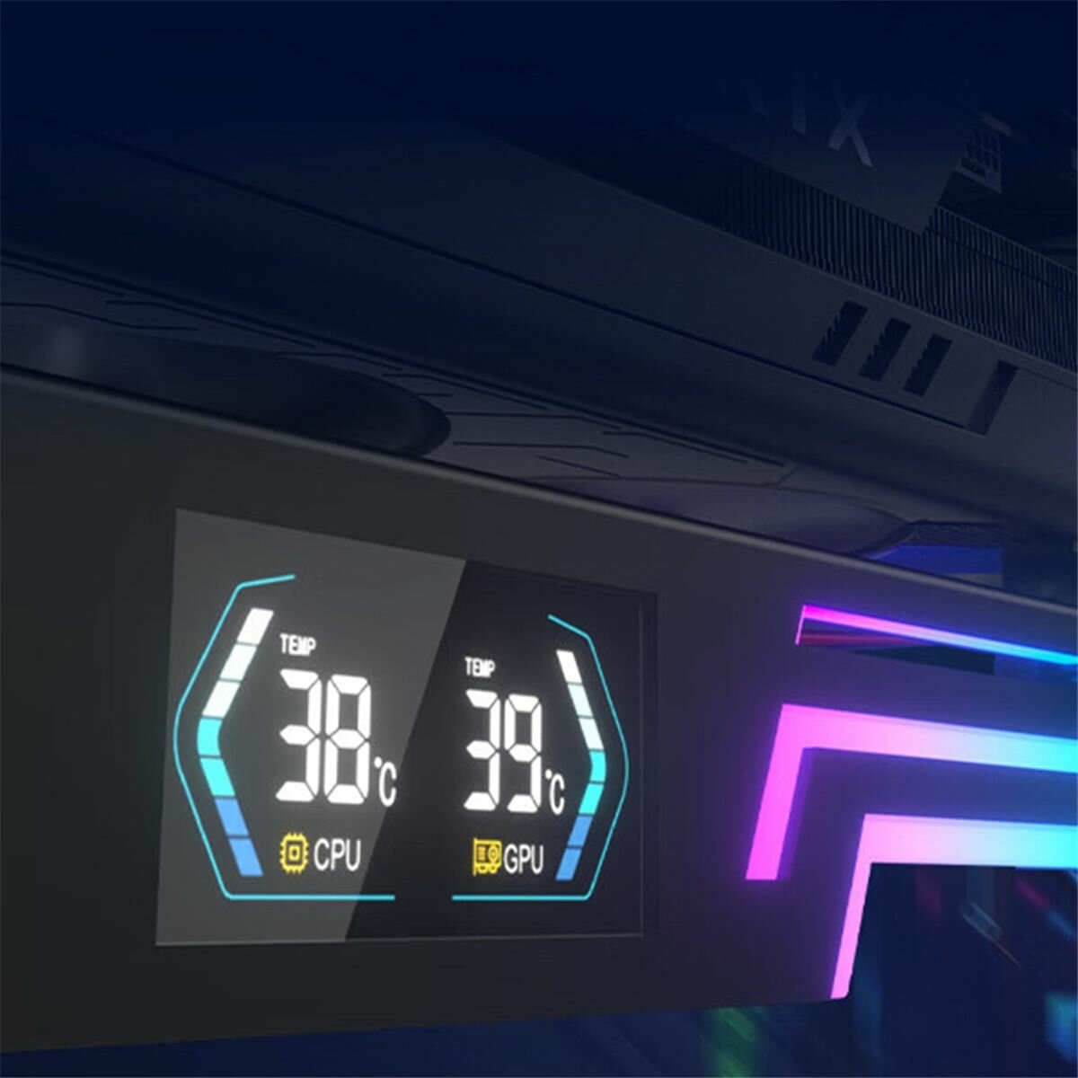 Держатель для видеокарты Z-X6 с дисплеем температуры, 5 В, 3 контакта, ARGB AURA SYNC, VGA, регулируемая высота