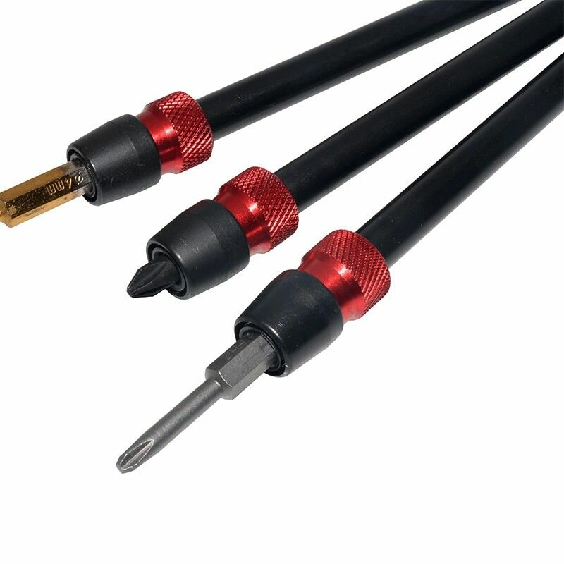 Держатель для бит, удлинитель для бит, адаптер для бит с фиксатором, 1/4" шестигранный хвостовик, 300 мм, 1 шт.