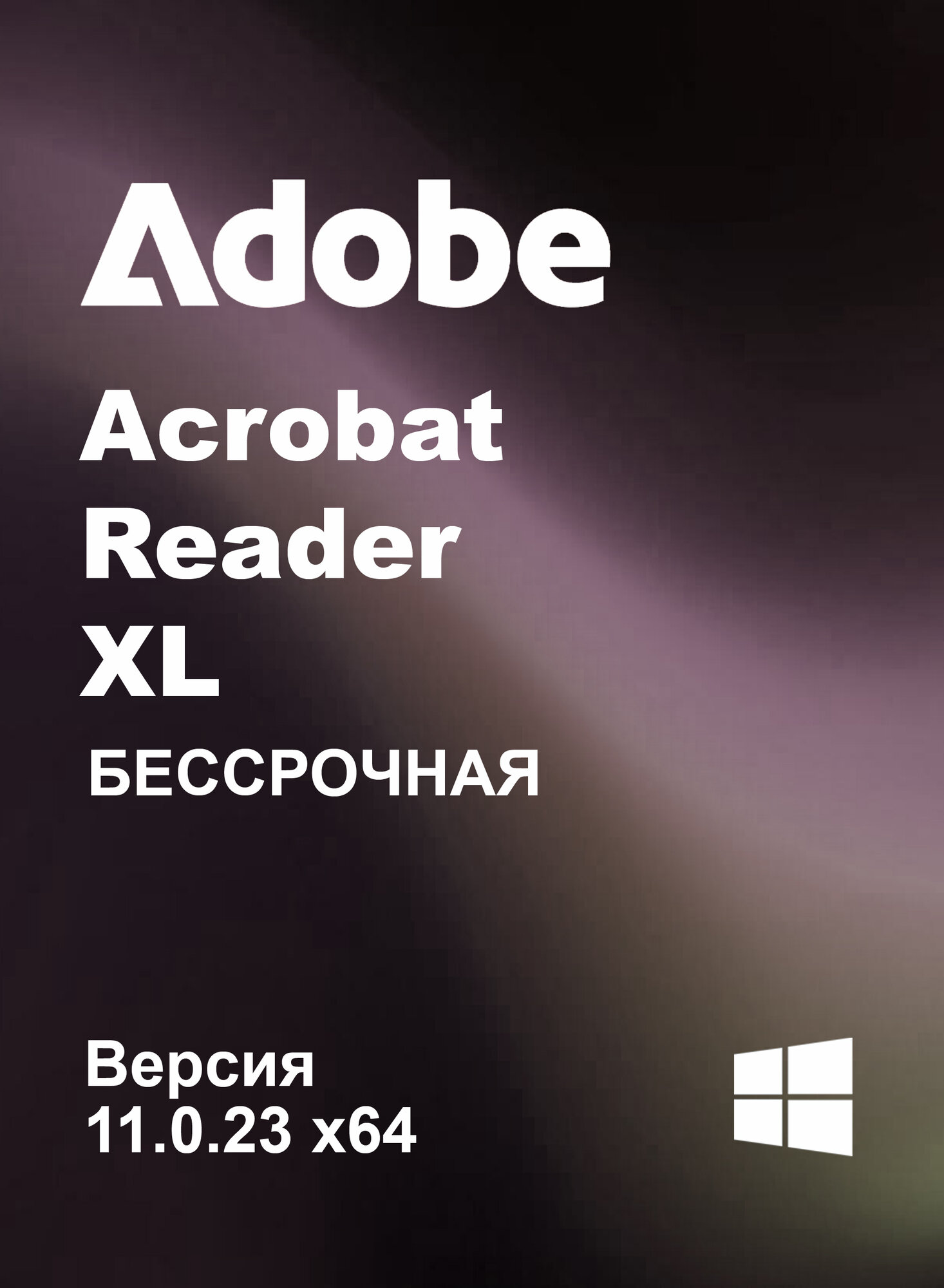 Adobe Acrobat Reader, бессрочная лицензия, для Windows, 64-разрядная