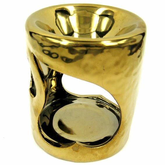 Аромалампа золотистое сердце M147-01 (керамика, 10 см.), 1 шт.