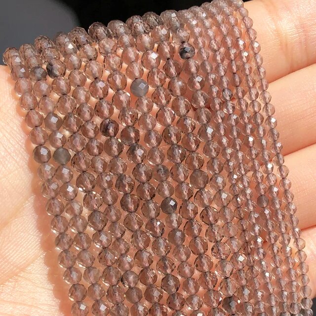 Бусины TTUIJI Лабрадорит Лунный камень Агат 2/3/4 мм Коричневый, 4mm 92pcs, Smoky Quartz