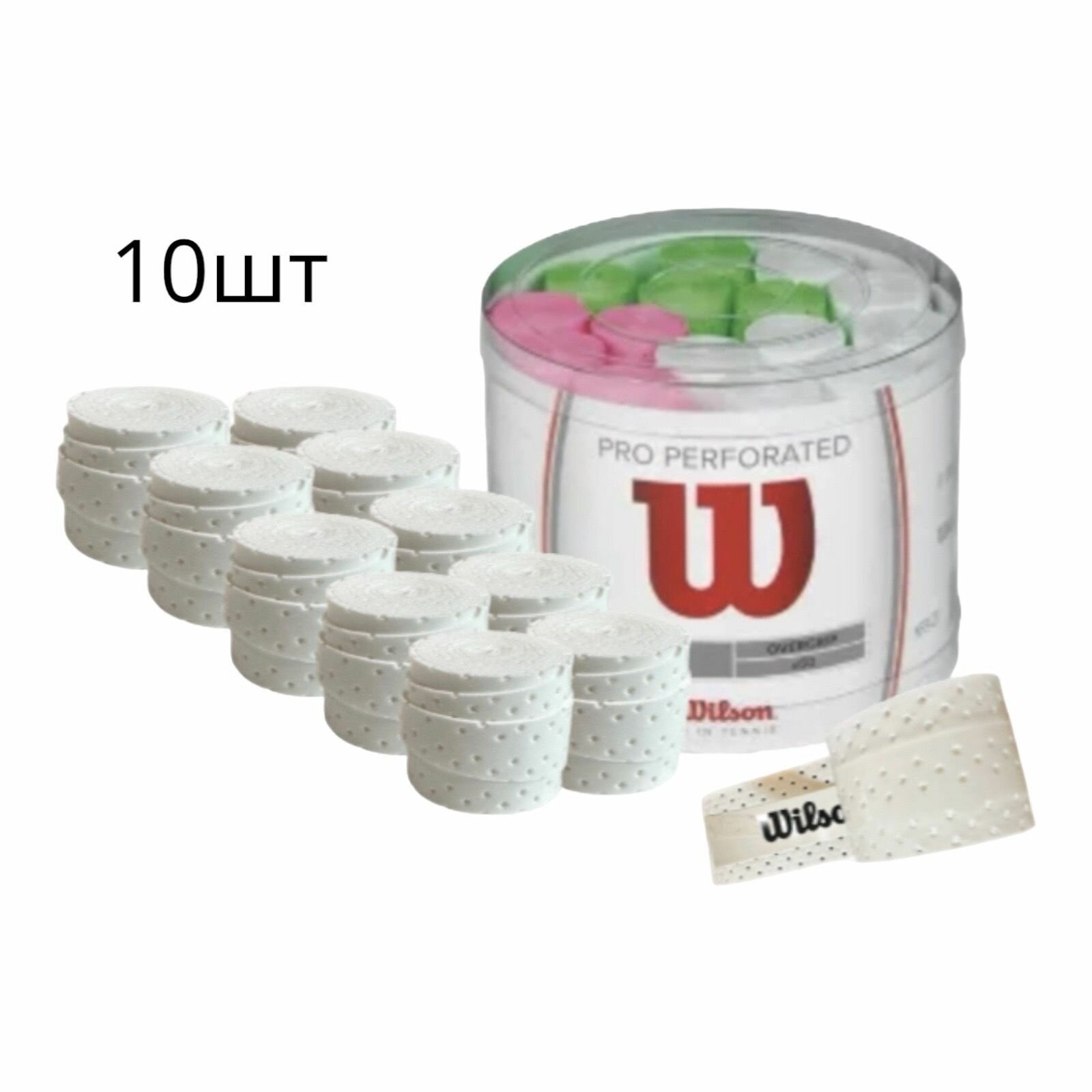 Намотка верхняя Wilson PRO FEEL Perforated 10шт. Белый (Из банки)