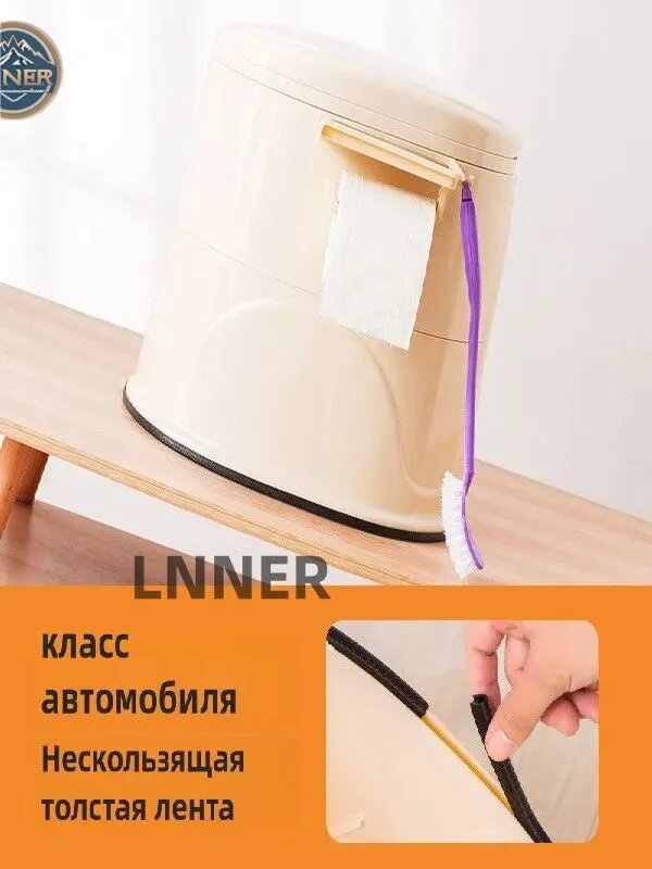 Ведро-туалет для дачи, с крышкой и сиденьем, пластиковый, белый, 45x36x39 см — фото 1
