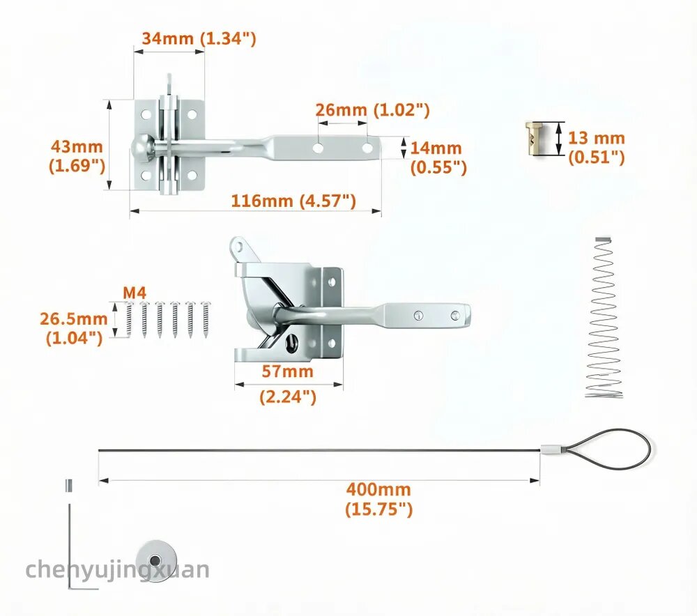 Задвижка для ворот, калитки и дверей, черный накладной засов из углеродистой стали для забора, дачи, сада, огорода, теплицы, фермы и двора, щеколда и шпингалет