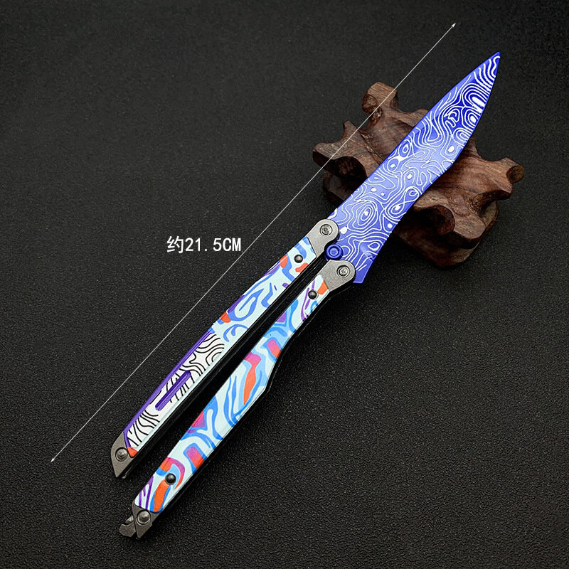 Нож Peace Elite Subway Escape Flame Knife Cold Edge Butterfly Knife Alloy Weapon Model Toy Unharpened