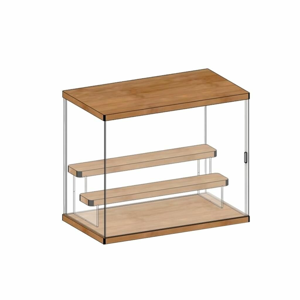 Прозрачная акриловая витрина с подставкой, 3 ступени