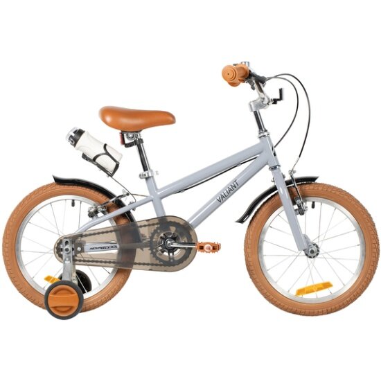 Детский велосипед Novatrack 18" VALIANT, сталь, серый, полная защита цепи, ручной передний и задний тормоз