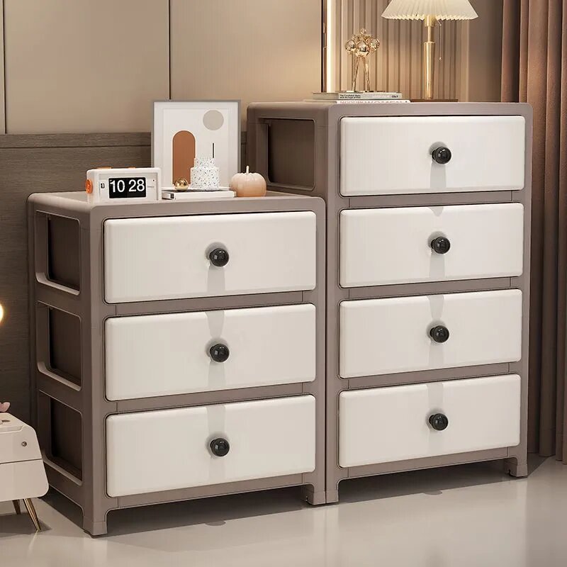 Комод для дома, 3 ящика, 36х27x45 см, пластиковый, белый, современный стиль