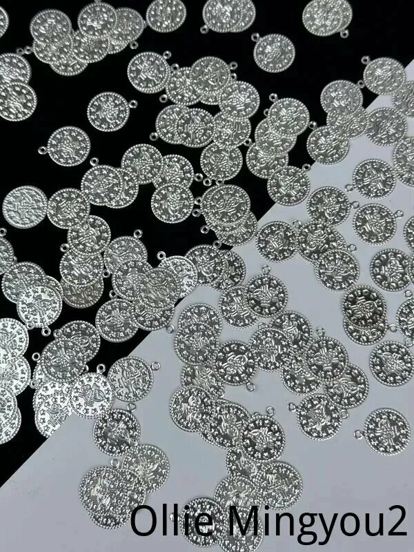 Монетки 100 шт/ 15 мм серебро