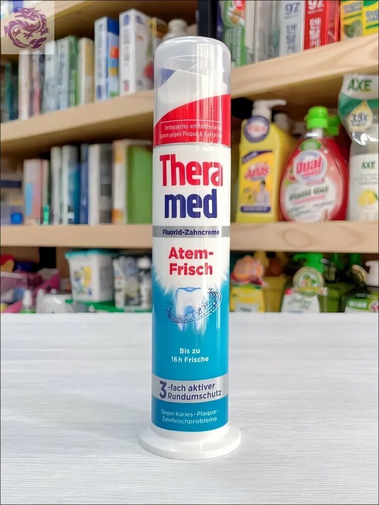 Зубная паста Theramed Atem-Frisch, с дозатором, 100 мл, Германия.