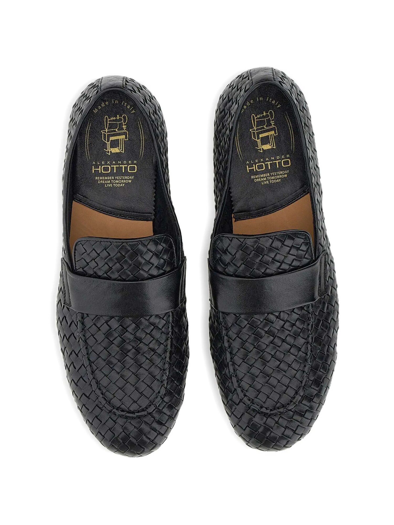 Лоферы Alexander Hotto Woven leather loafers, размер 44, черный — фото 1