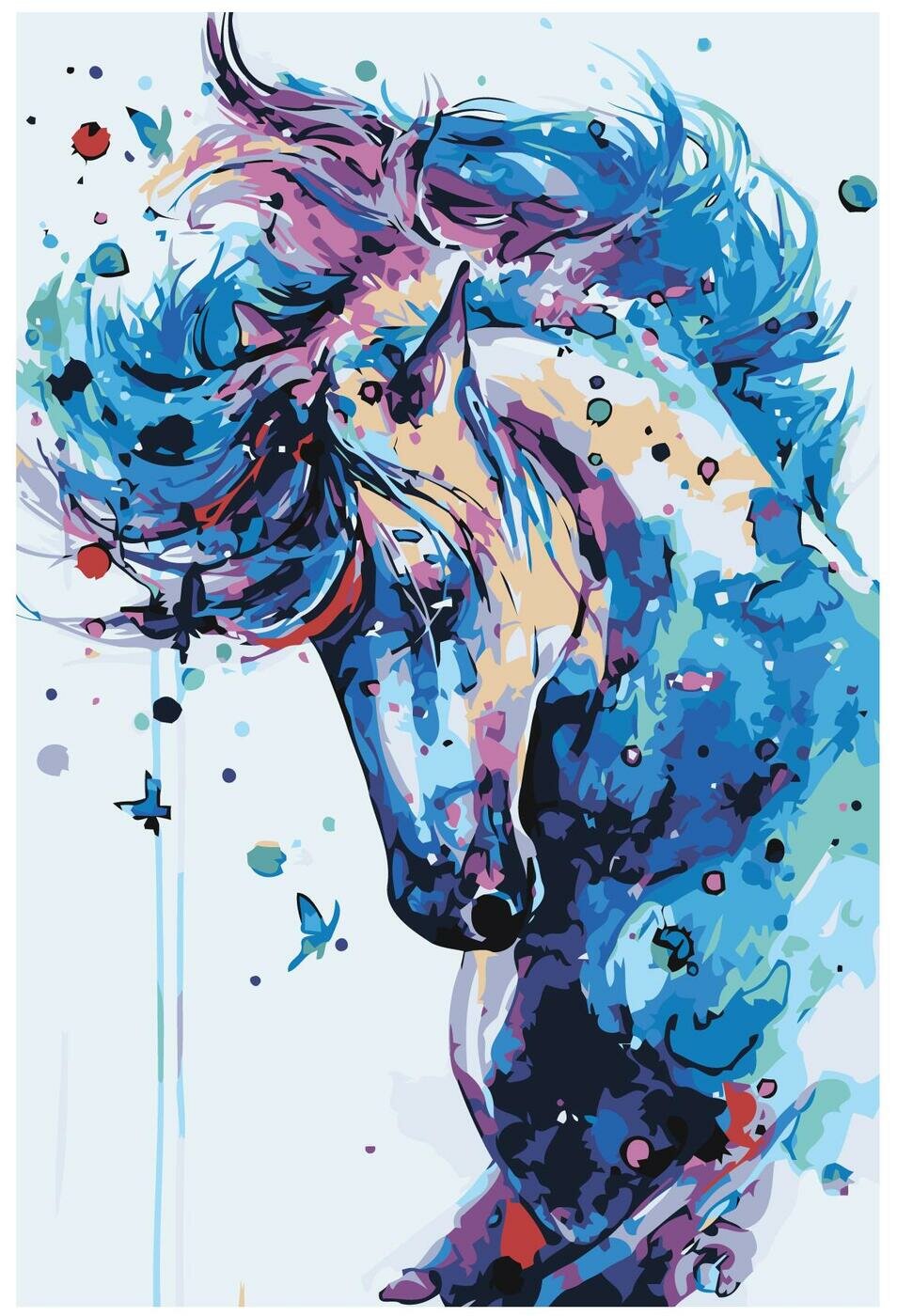 Картина по номерам, 40 x 60, A503, Энергичный, лошадь, дикие