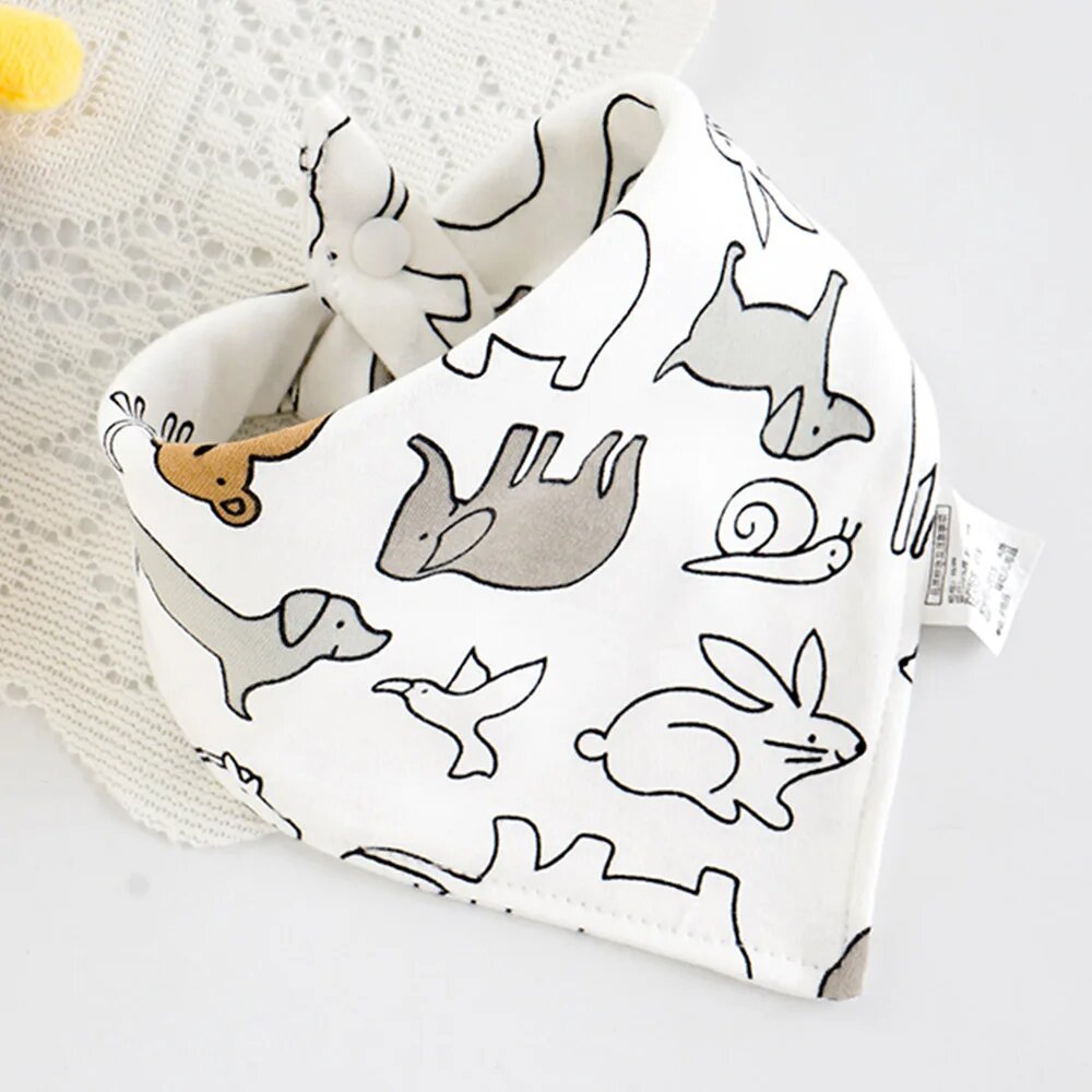 Детские нагрудники, хлопковые милые животные с принтом, полотенце для слюны, бандана, нагрудники для новорожденных, слюнявчик для прорезывания зубов, унисекс, фартук для кормления для мальчиков и девочек