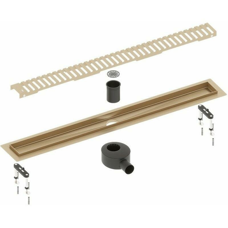 Душевой лоток Timo Drain System DS230107 17 встраиваемый, перфорированный, матовое золото, 70 см