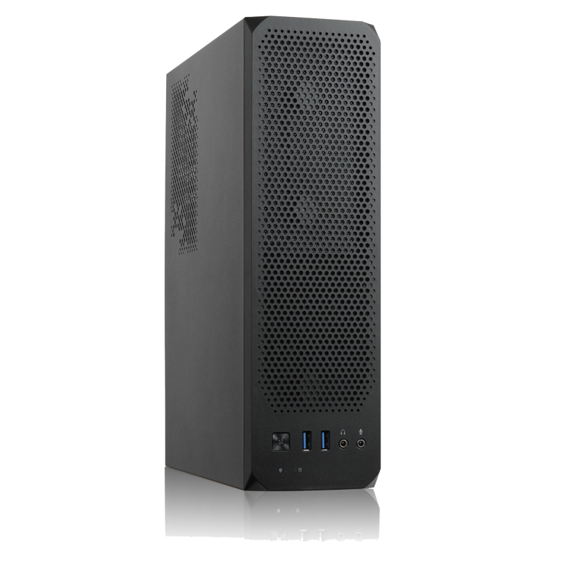 Корпус с блоком питания 230W/ Case Foxline FL-1004-TFX230B-85 mATX case, black, w/PSU TFX 230W 85+ bronze, w/2xUSB3.0, HDA, w/pwr cord, w/8cm FAN