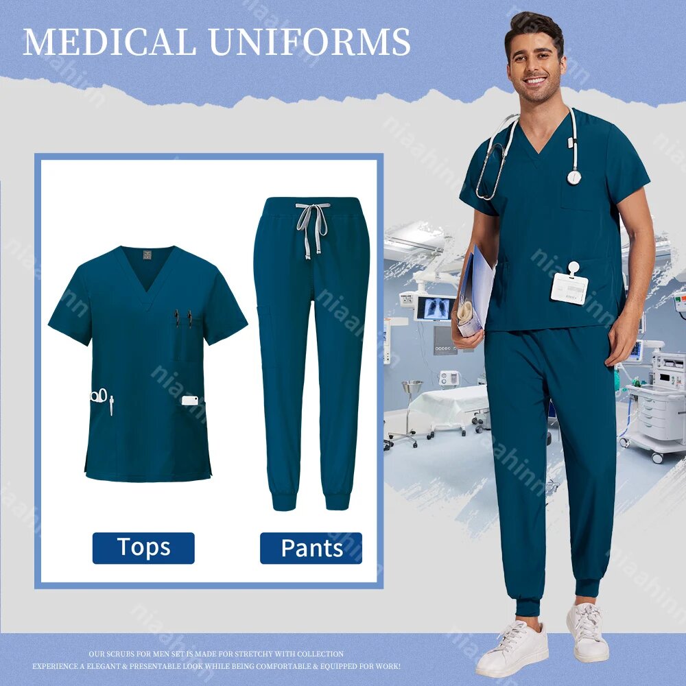 Хирургические топы и брюки NiaaHinn L, 42109-Caribbean Blue
