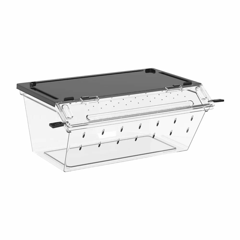 Акриловый прозрачный контейнер для кормления рептилий, террариум для змей, скорпионов, шелкопряда, вентиляционные отверстия, 24.5см