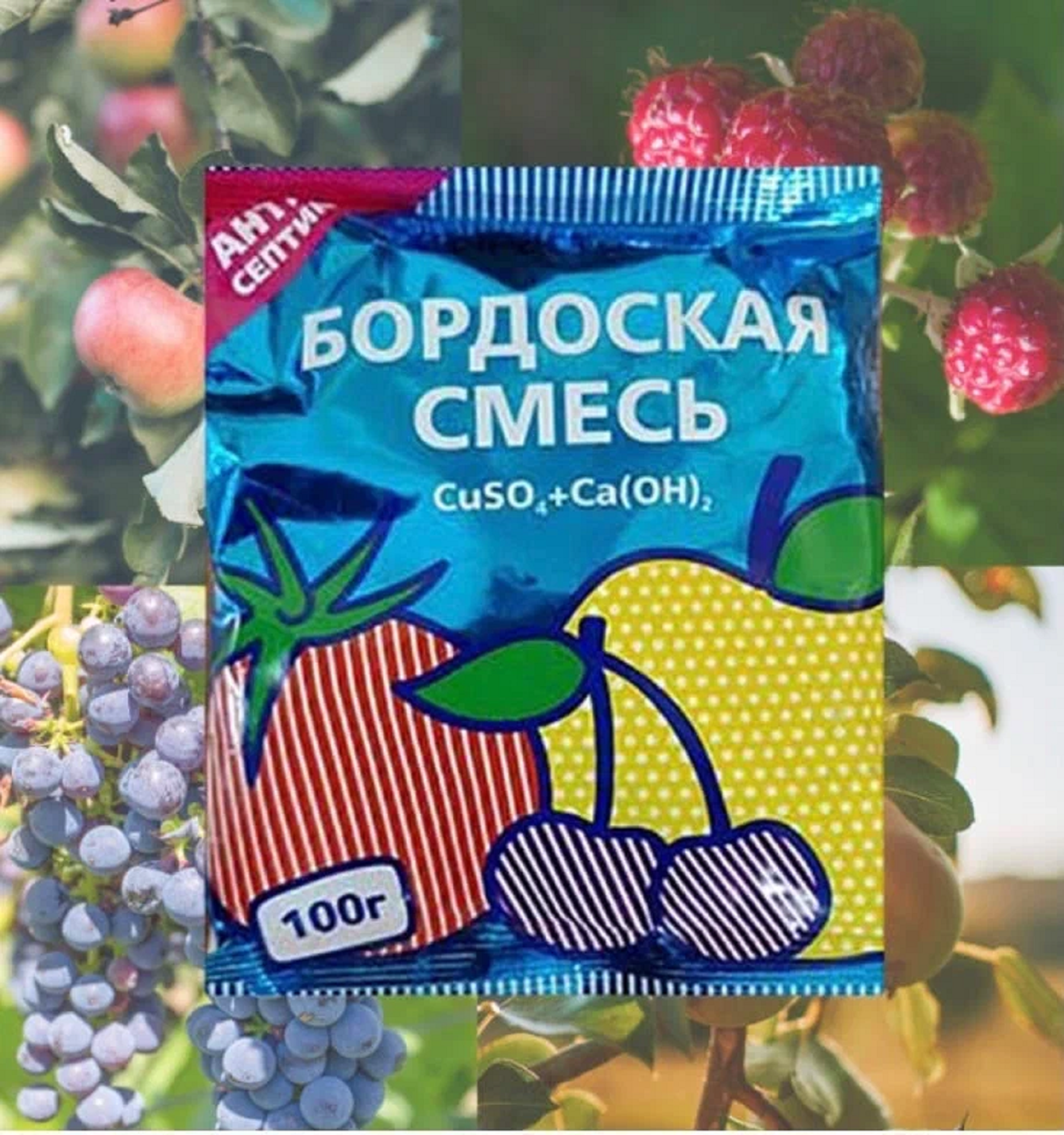 Средство защиты от заболеваний Бордоская смесь Удобрение при осенней обработке сада 500 г , 5 упаковок * 100 г