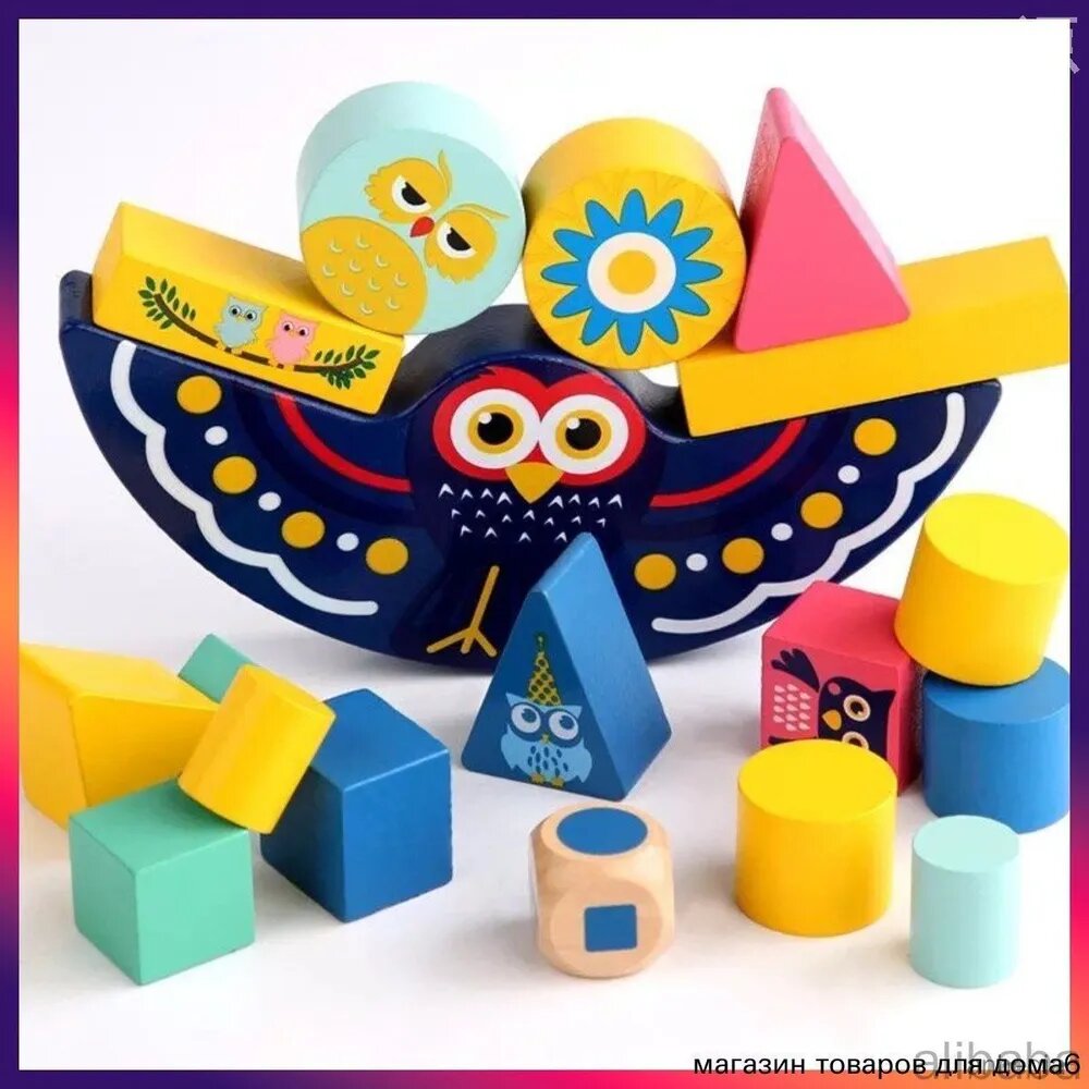 Балансир деревянный для детей в форме совы, развивающая игра для равновесия