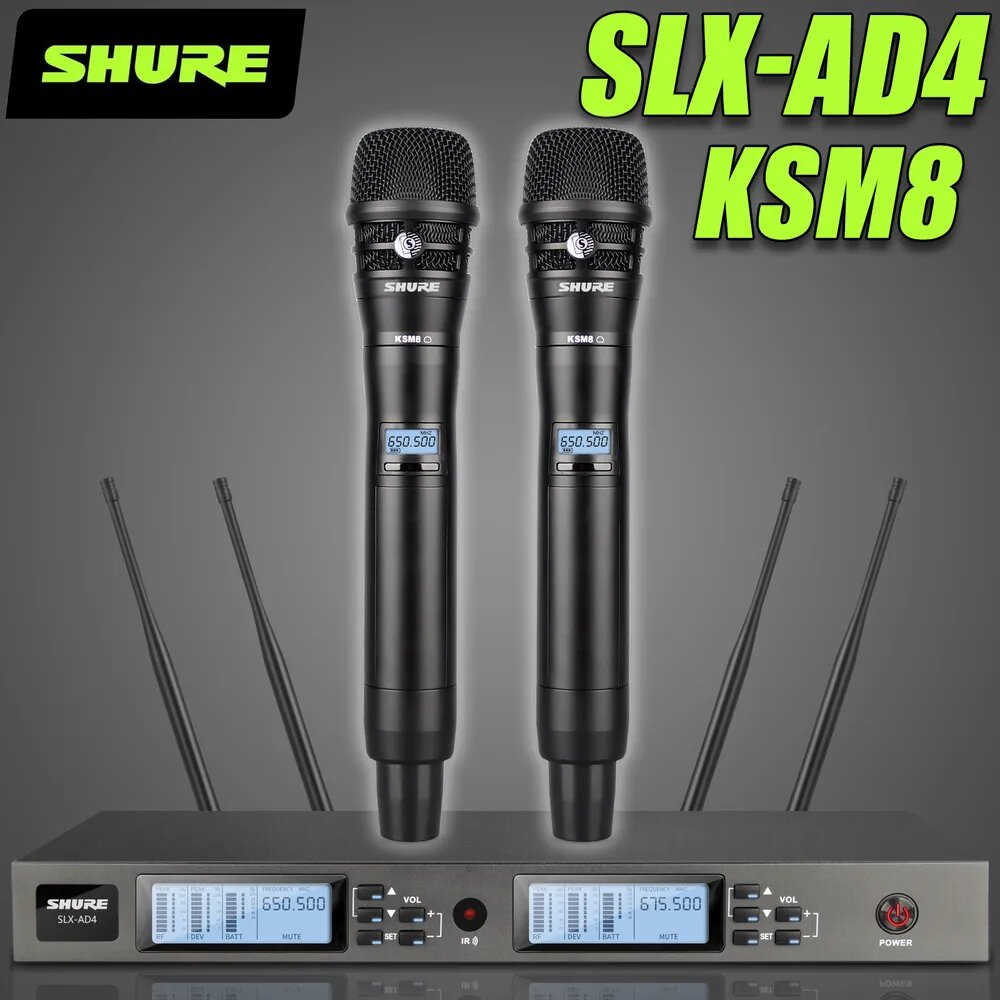 Shure Микрофон для живого вокала AD4/KSM8, черный матовый