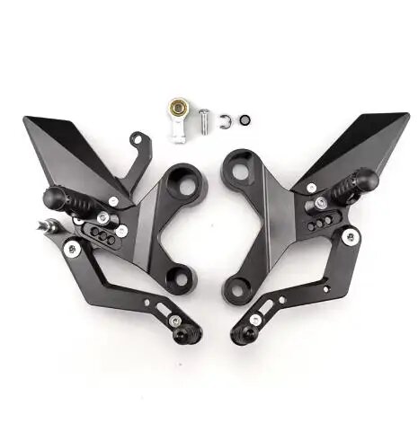 Задняя подставка для ног мотоцикла, алюминиевые подножки для пассажиров для YAMAHA Черный, black