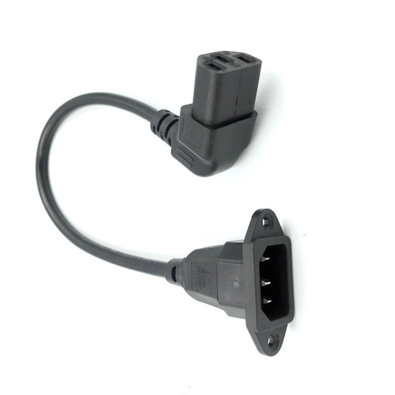 Кабель питания От C14 До Прямоугольного C13 длиной 20 см С Ушными Разъемами С Медными Сердечниками Для тяжелых Условий Эксплуатации Черный