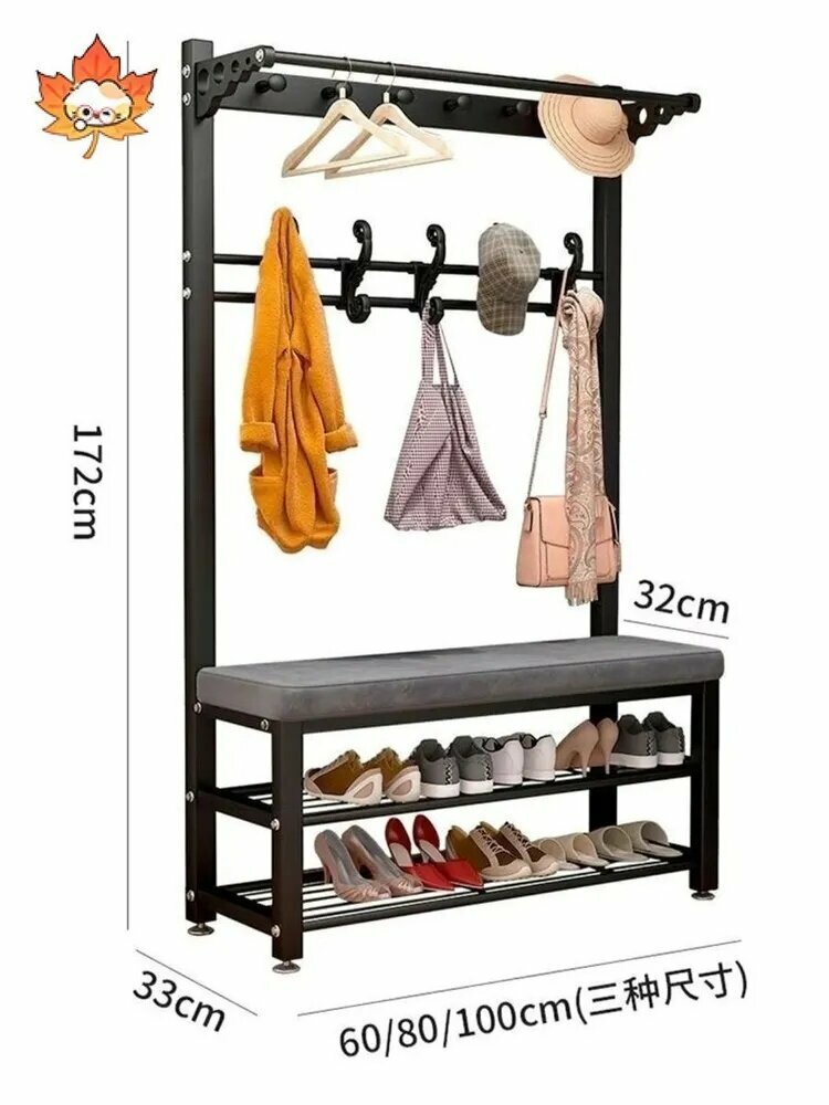 Комплект мебели для прихожей, черный, хаки