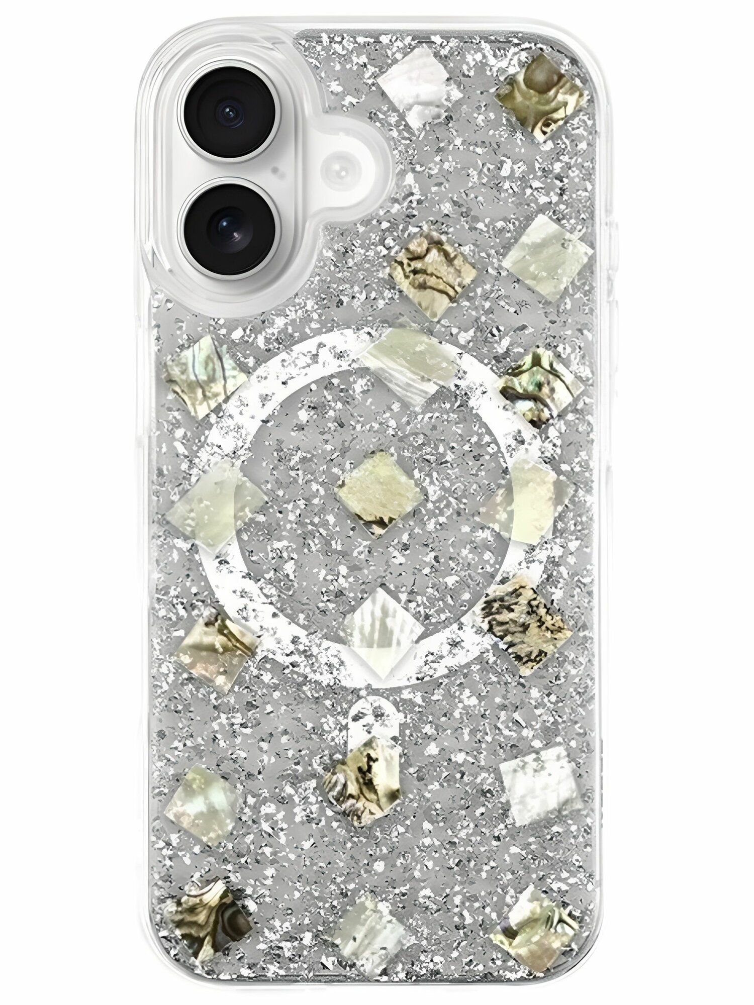 Чехол на iPhone 17, Mag Flowers c поддержкой беспроводной зарядки, Grey