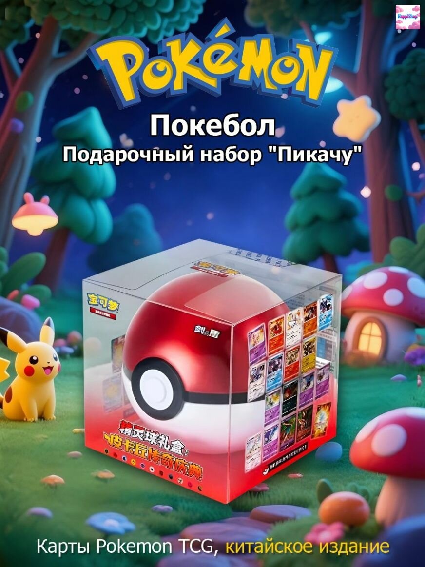 Pokemon: Покебол Подарочный набор - Легендарный праздник Пикачу (Китайская версия)